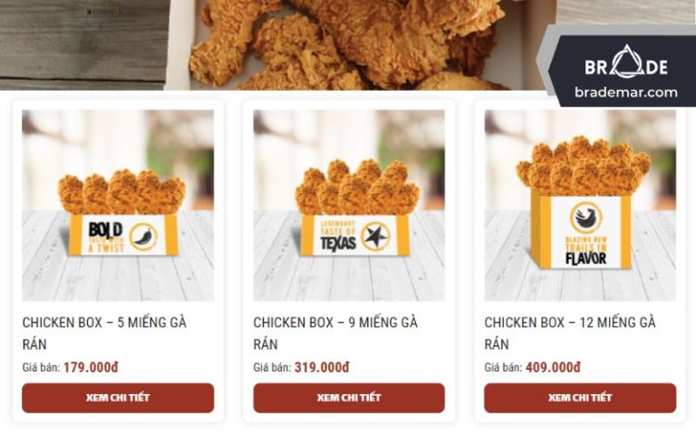 Danh mục sản phẩm của Church’s Chicken (Texas Chicken) - Brade Mar